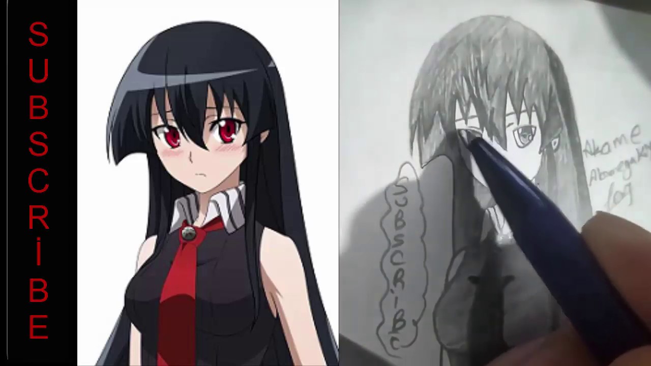 How to Draw Akame Akame ga Kill - YouTube