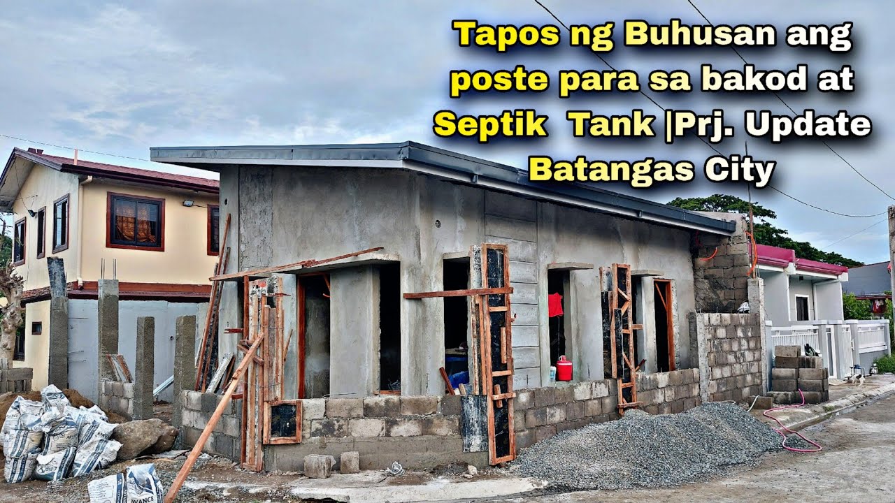 Tapos ng Buhusan ang poste para sa bakod at Septik Tank |Prj. Update ...