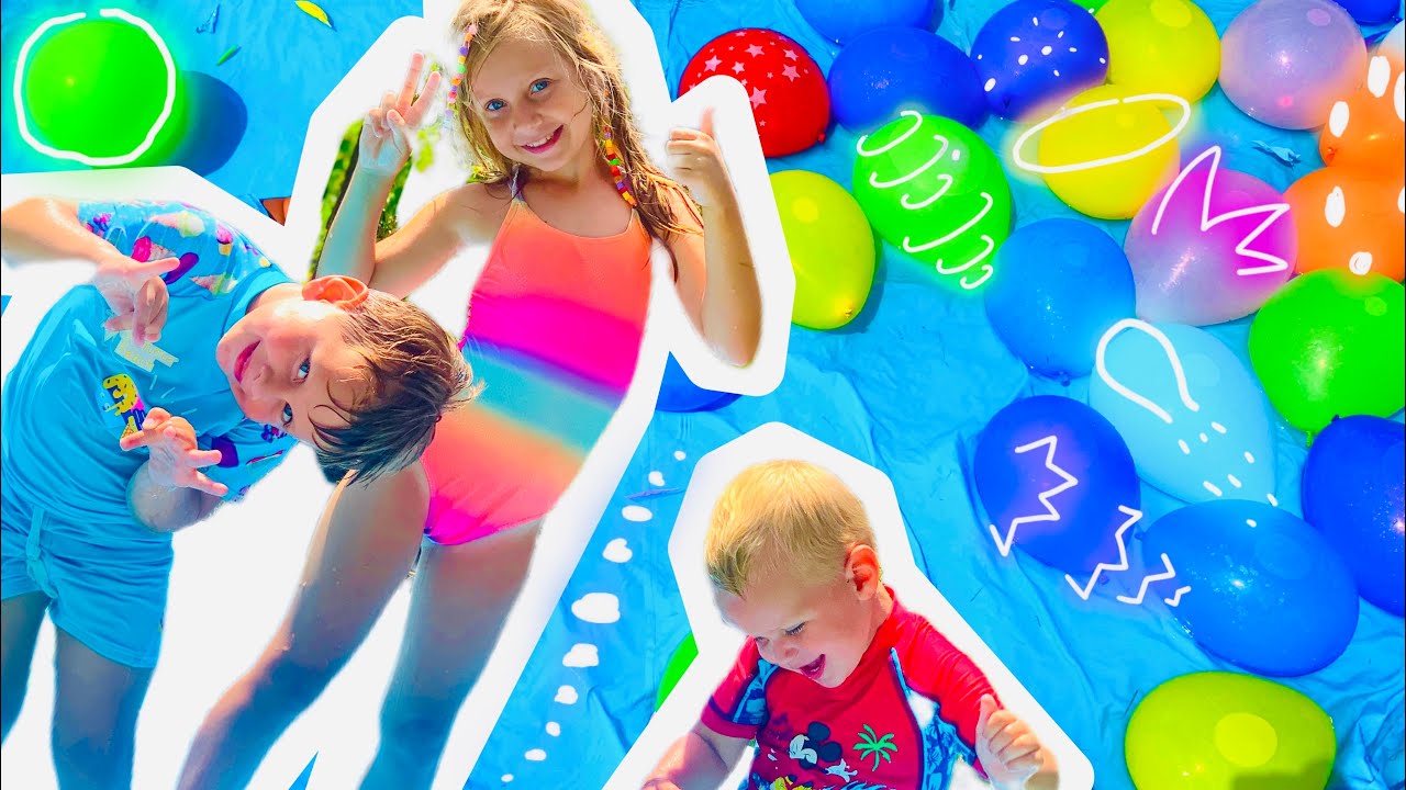 Nati play with Water Balloons | śmieszne Zabawy dla dzieci z balonami ...