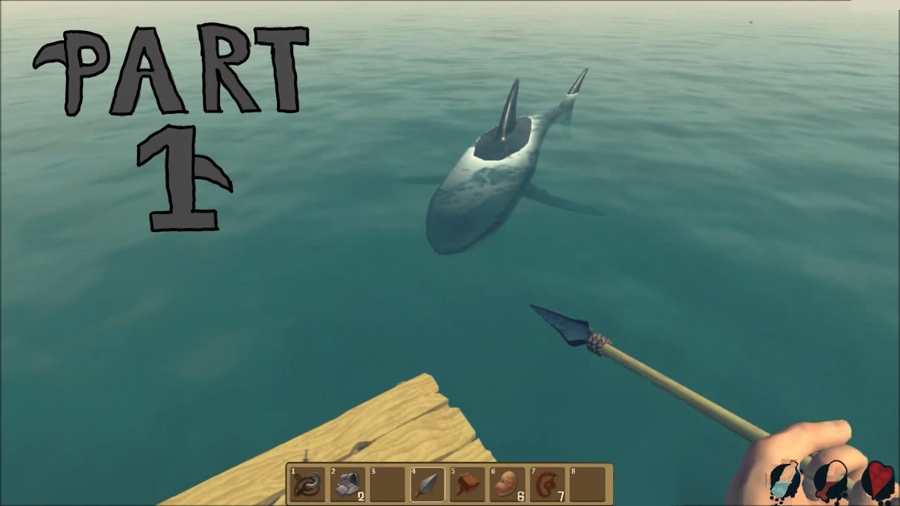 Lets play Raft #1| Shark!!! - YouTube