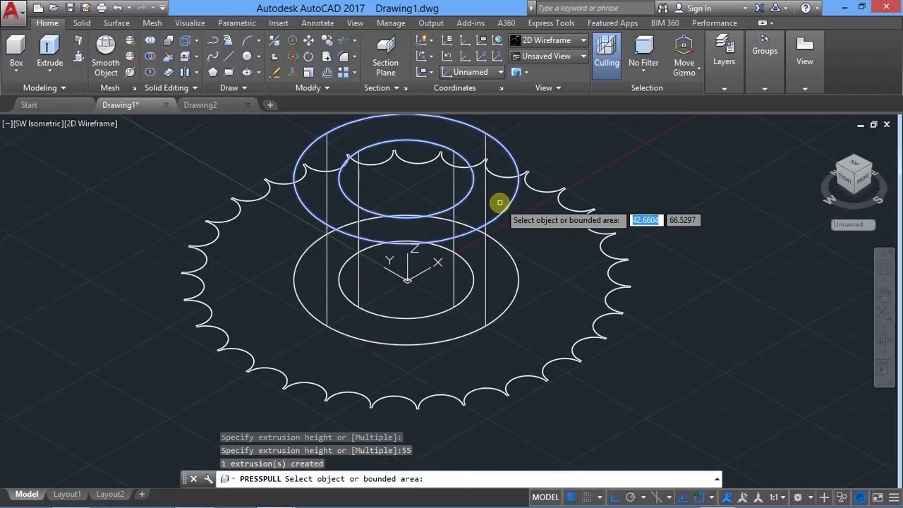 HOW TO CONVERT 2D DROWING IN TO 3D DROWING in AUTOCAD - YouTube