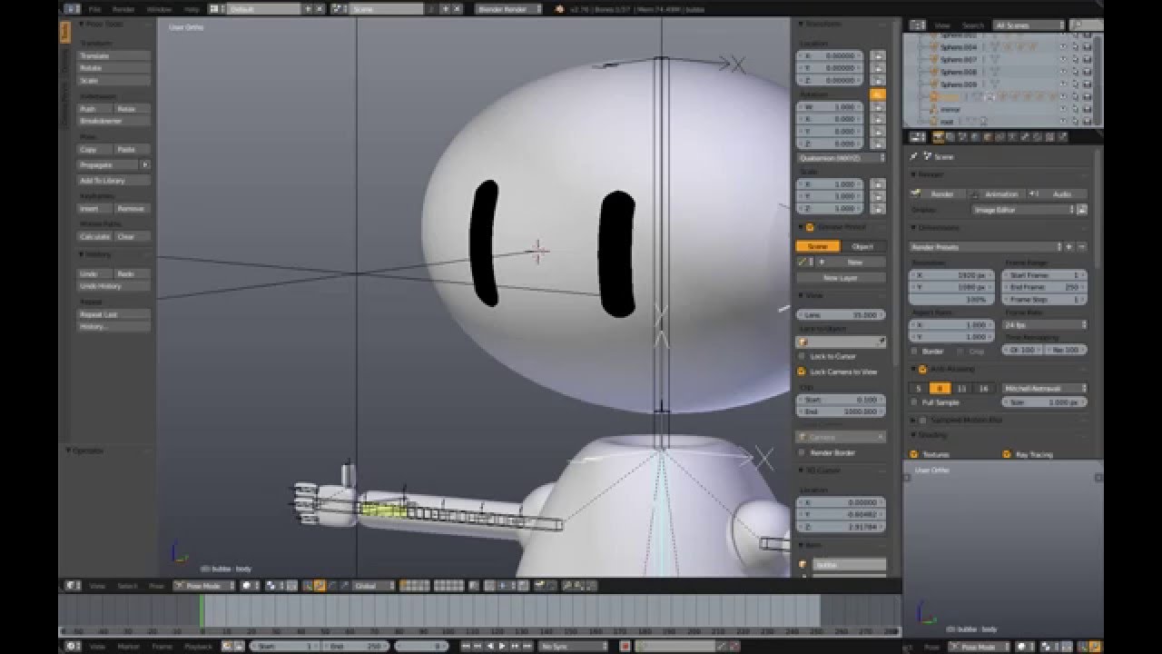 Eye rigging test (hack) for robot in blender - YouTube
