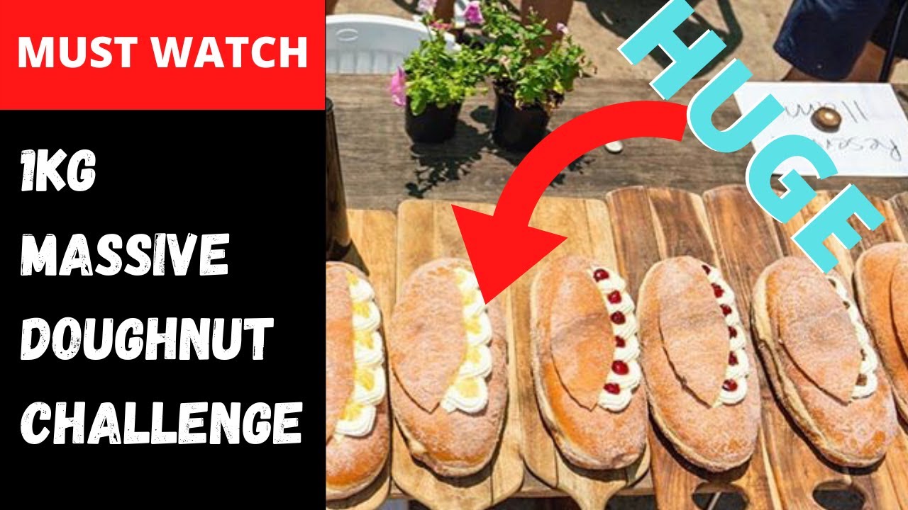 MASSIVE food challenge 1kg Doughnut - YouTube