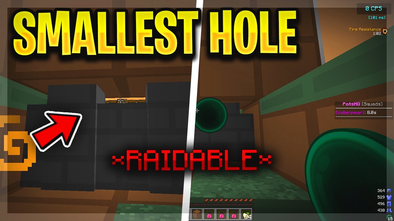 I PEARLED THROUGH THE SMALLEST HOLE TO MAKE HIM RAIDABLE | Minecraft ...