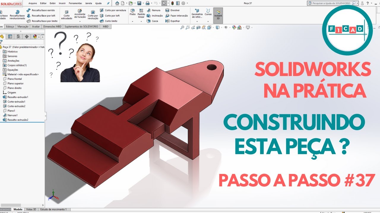Solidworks na Prática aprendendo passo a passo # 37 - Construindo peça ...