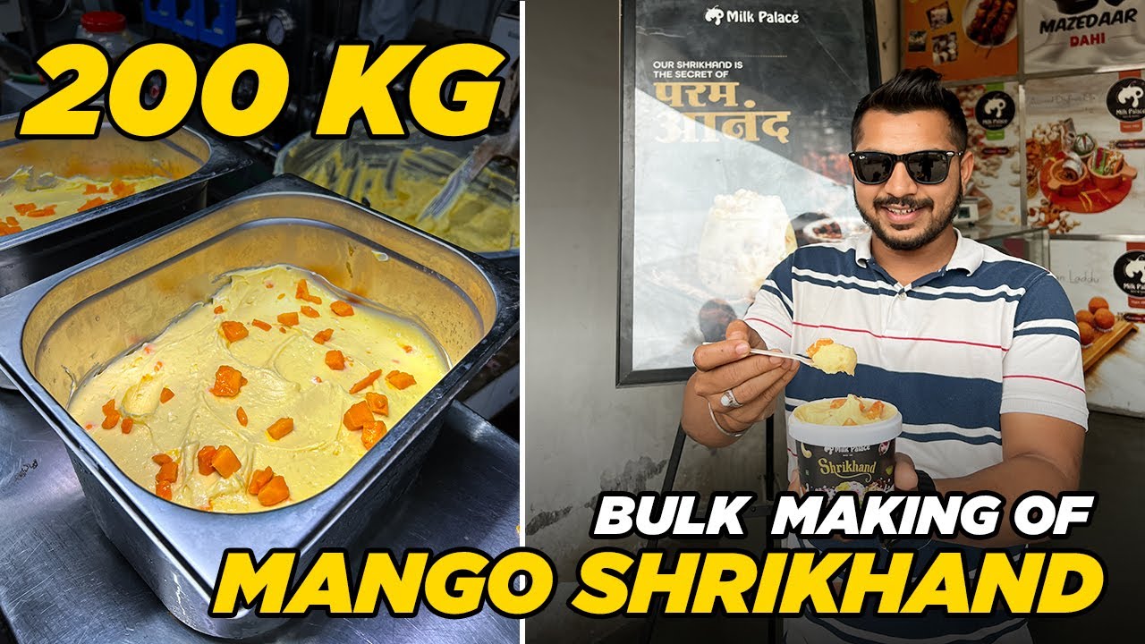 Summer Special 200Kg Mango Delight Mattho | Bulk Mango Shrikhand Making ...