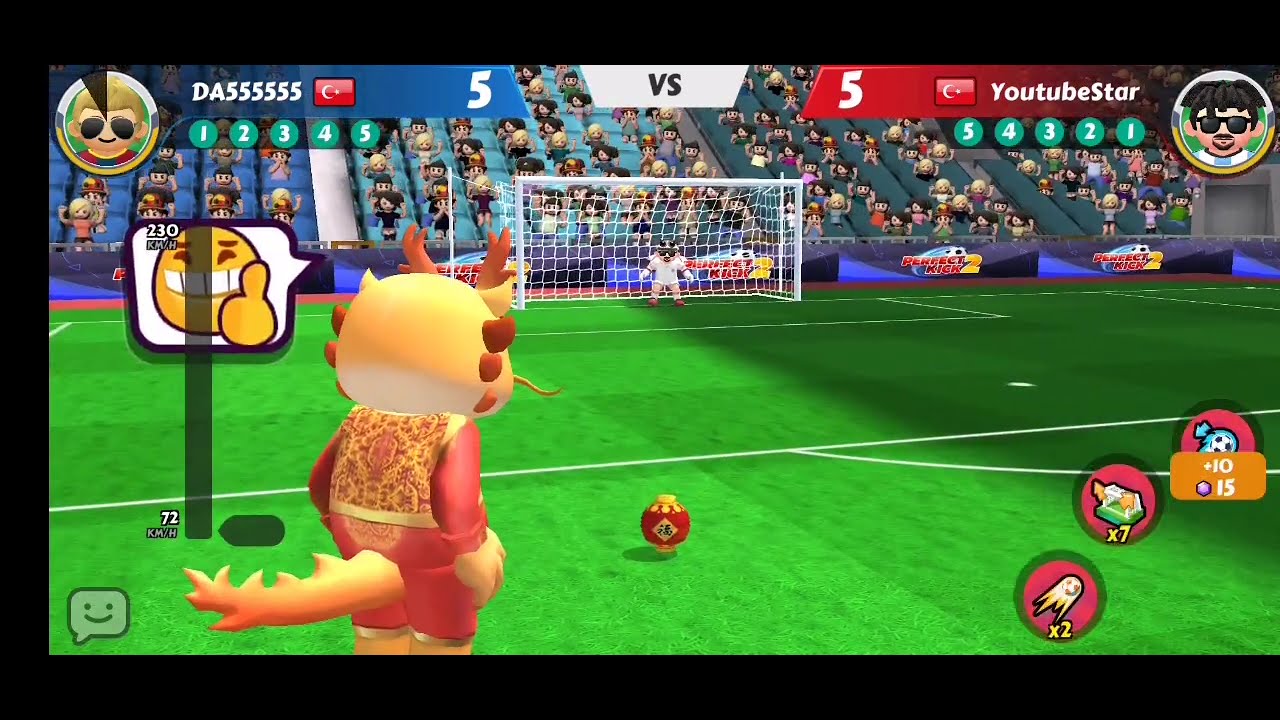 Perfect kick 2 new shoot trick DA555555 vs youtubestar - YouTube