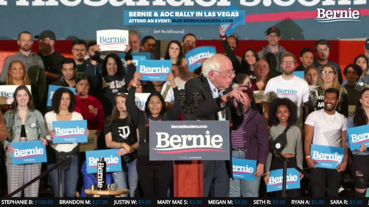 Bernie and AOC Rally in Las Vegas - YouTube