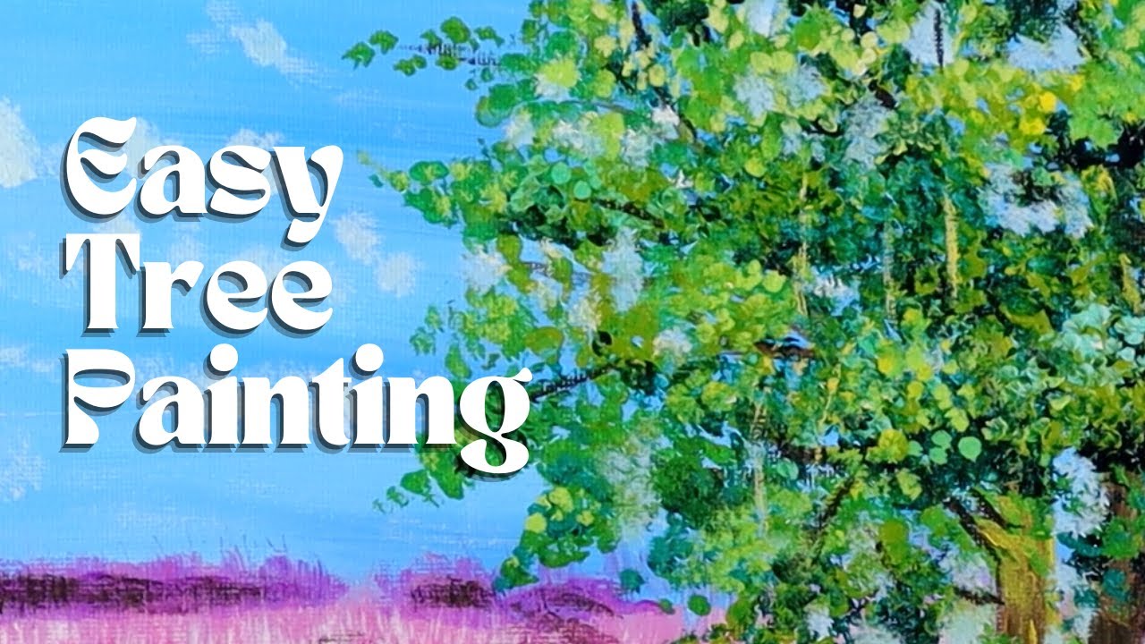 Easy Tree Painting Techniques | Acrylic Painting Day 173 | How to ...