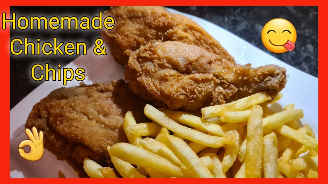 HOMEMADE CHICKEN & CHIPS | KFC HOMEMADE | JAMAICA CHICKEN | FRIED ...
