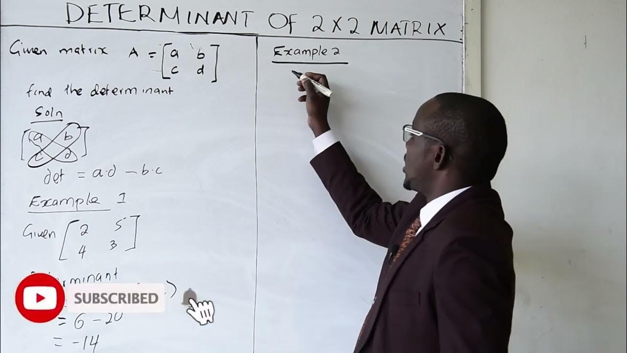 Matrix Video 4 : DETERMINANT OF 2X2 MATRICES - YouTube