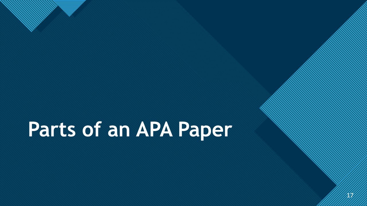 Parts of an APA Paper - YouTube