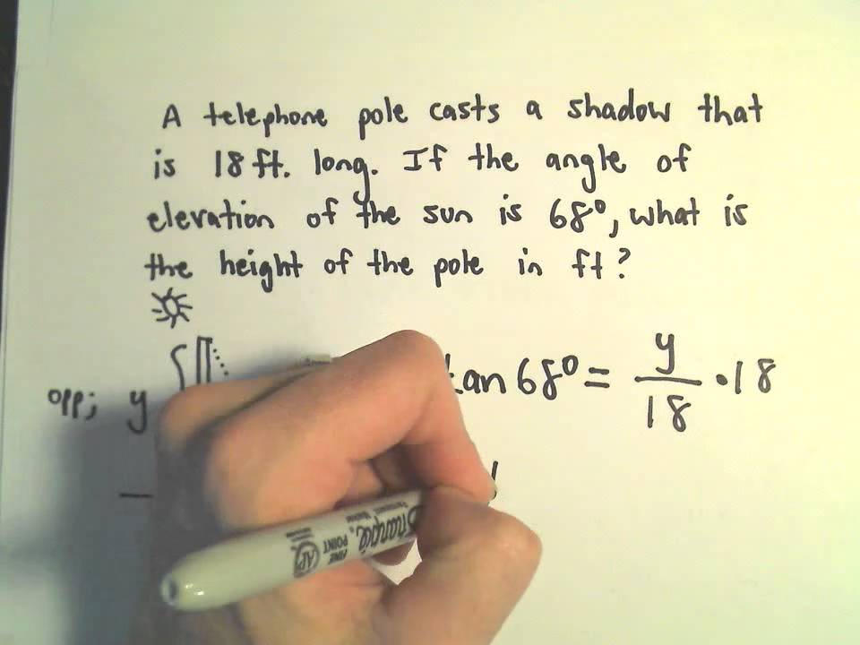 Finding the Height of an Object Using Trigonometry, Example 2 - YouTube