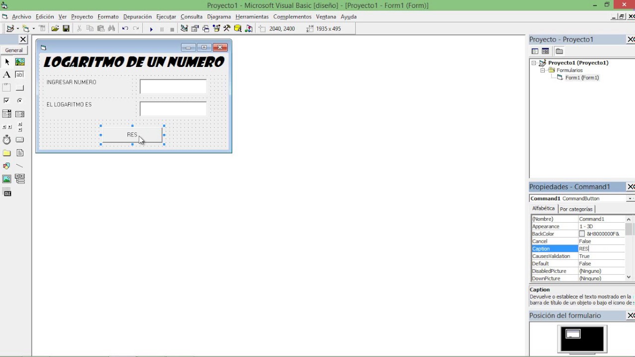 LOGARITMO DE UN NUMERO EN VISUAL BASIC 6.0 - YouTube