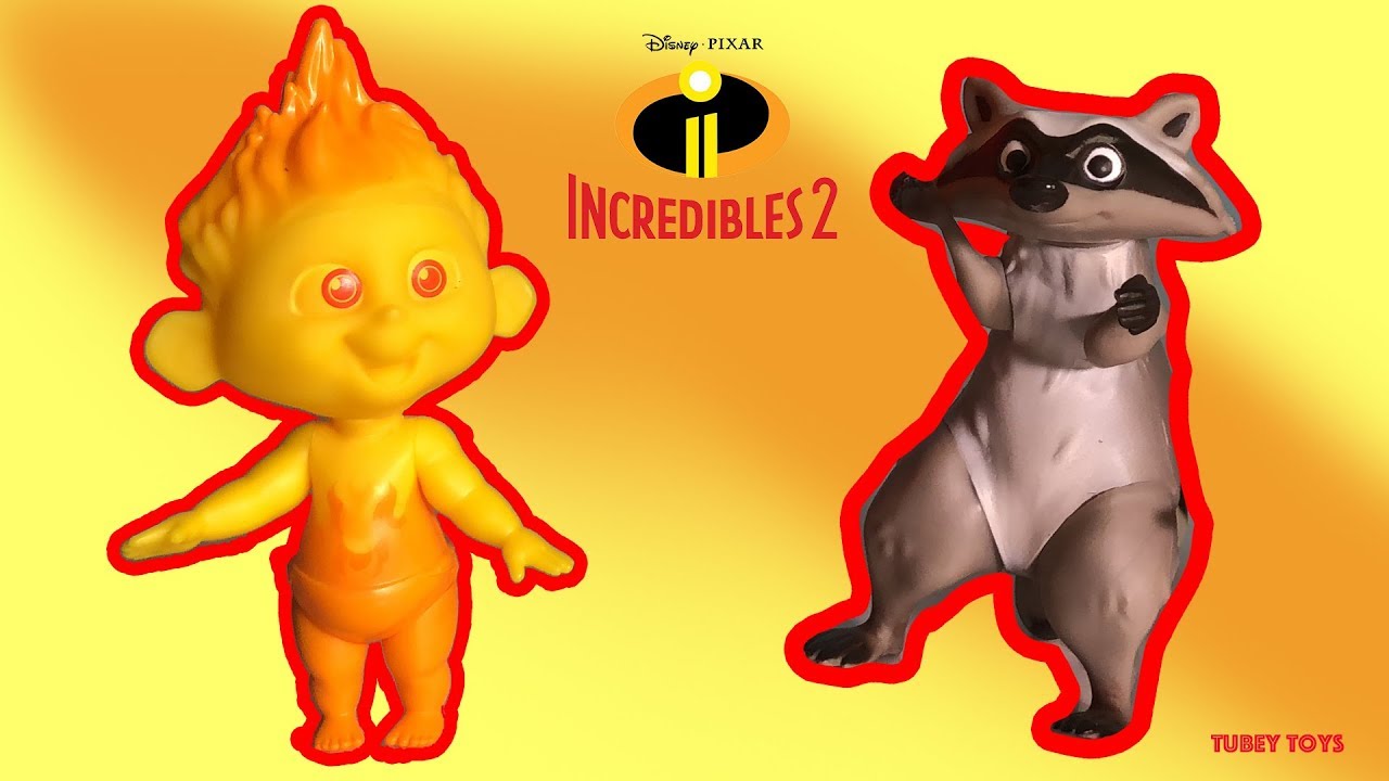 New Incredibles 2 Movie Toys Fire Jack Jack Raccoon Poseable Action ...