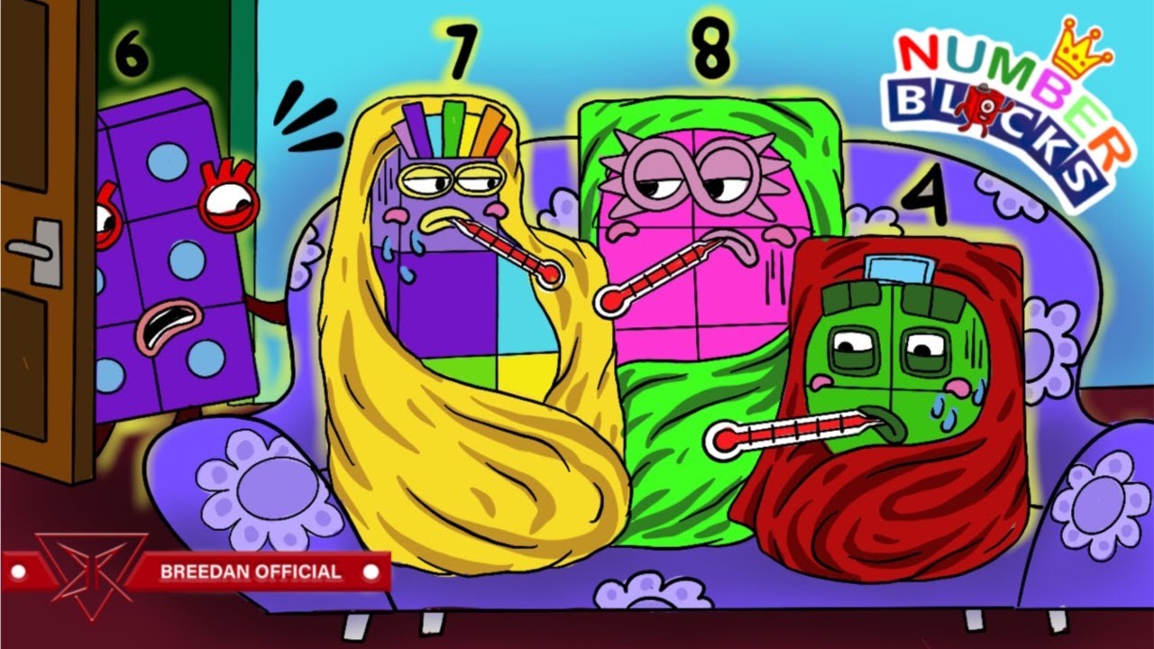 Numberblocks 7 8 4 Sick and Number 6 Pay a Visit Numberblocks Family ...