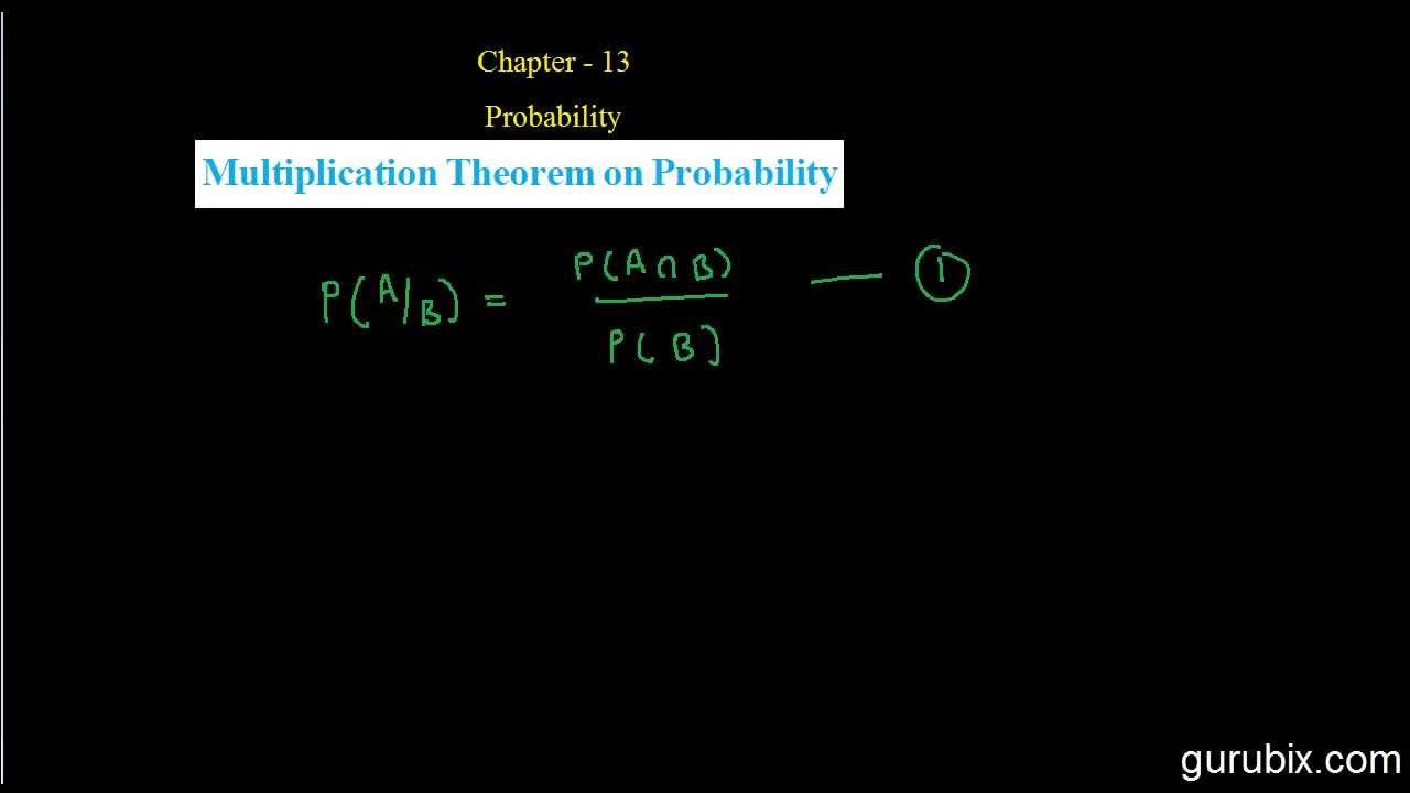 Hindi : Multiplication Theorem on Probability - Probability - Ch 13 ...