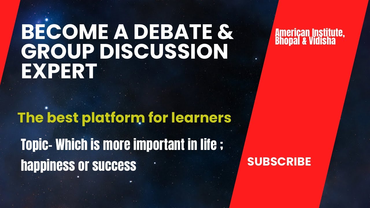 Debate in English for students || what is more important; happiness or ...