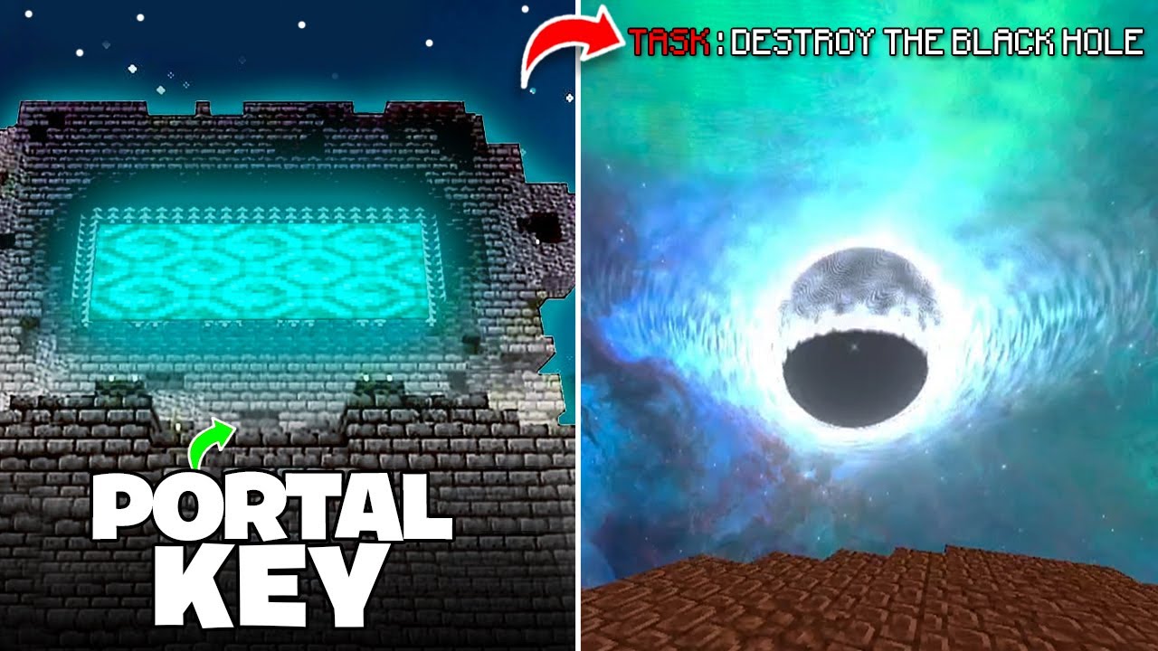 Exploding Black hole inside Warden portal in Minecraft - YouTube