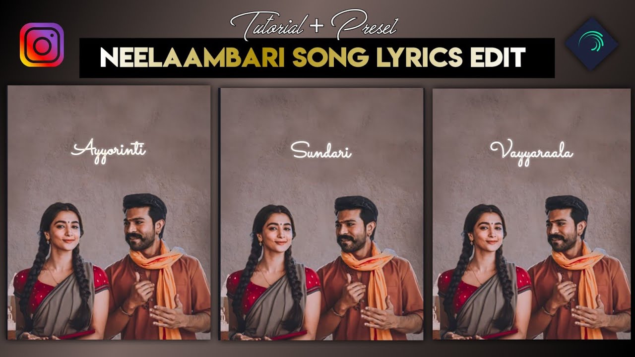 Neelambari song Lyrics editing in alight motion | 2022 Acharya movie ...