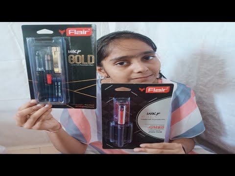 flair inky fountain pen unboxing | inky gold ink pen | inky silvr ink ...