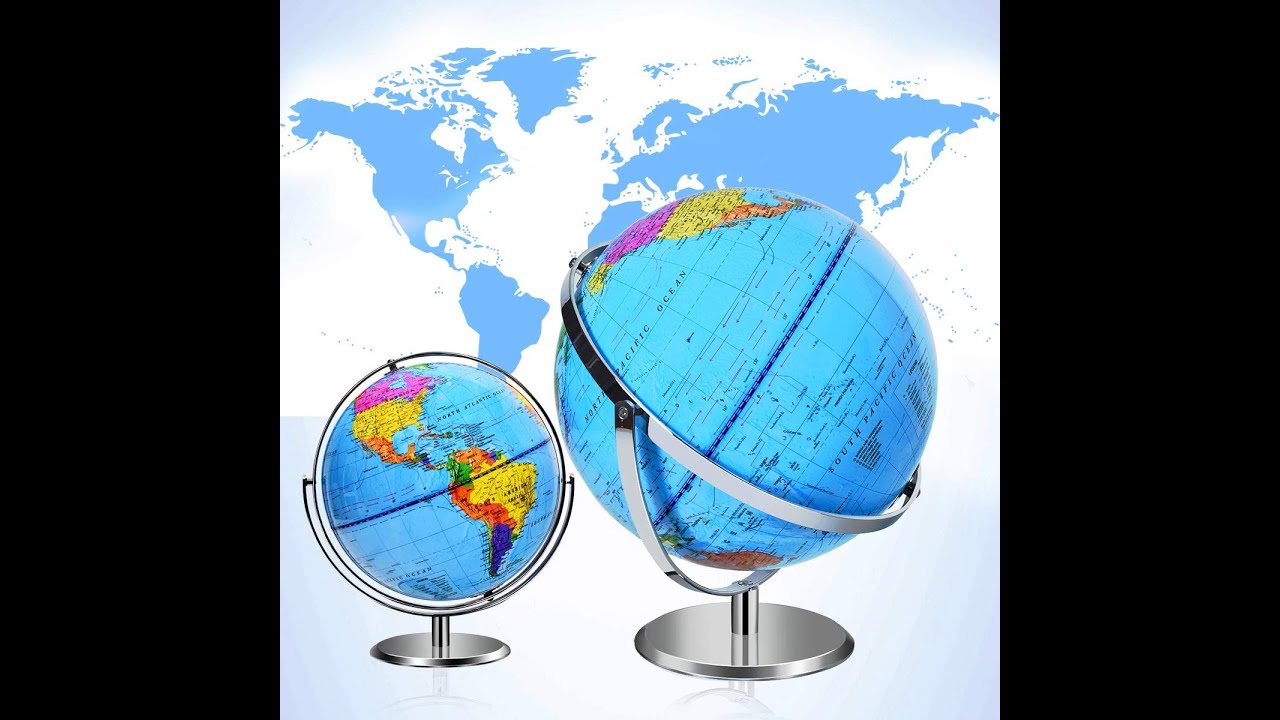 12-Inch Desktop World Globe, Geographic Globes wBlue Oceans, 720 ...