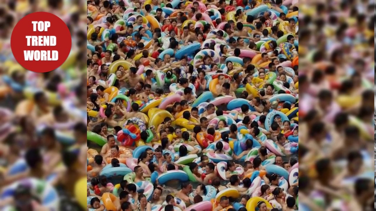 A Wave Pool in China During a Heat Wave | Amazing China Peoples Vidoes ...