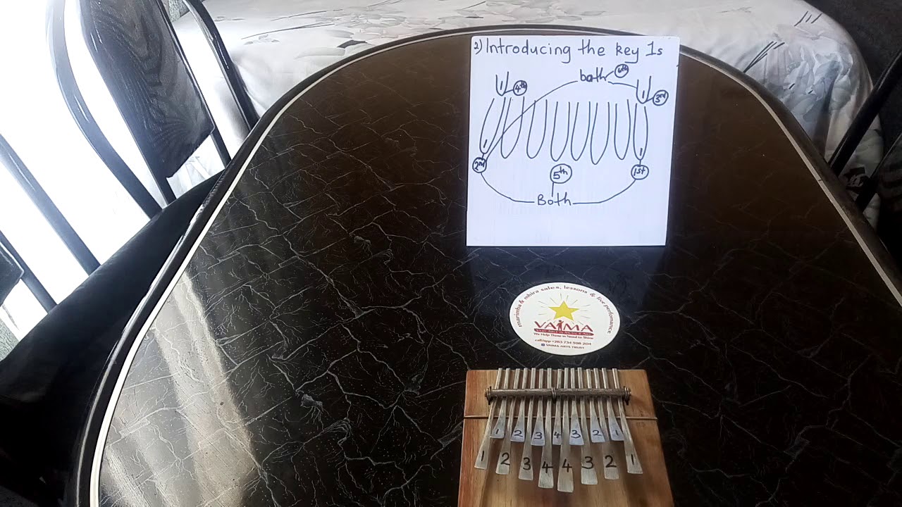 Lesson 5 how to play Nyunga Nyunga mbira.Introducing all number 1 keys ...