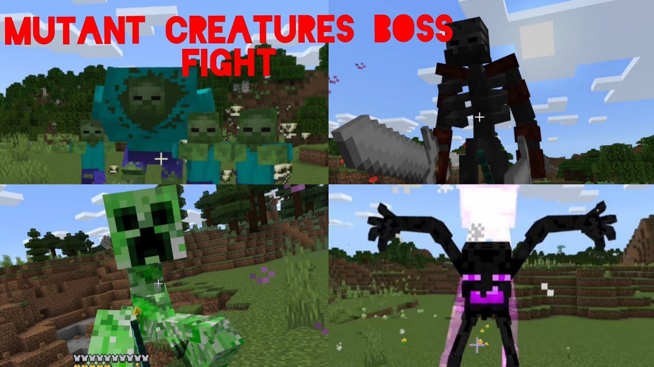 Minecraft Mutant Creatures Boss Fight ( Bedrock ) - YouTube