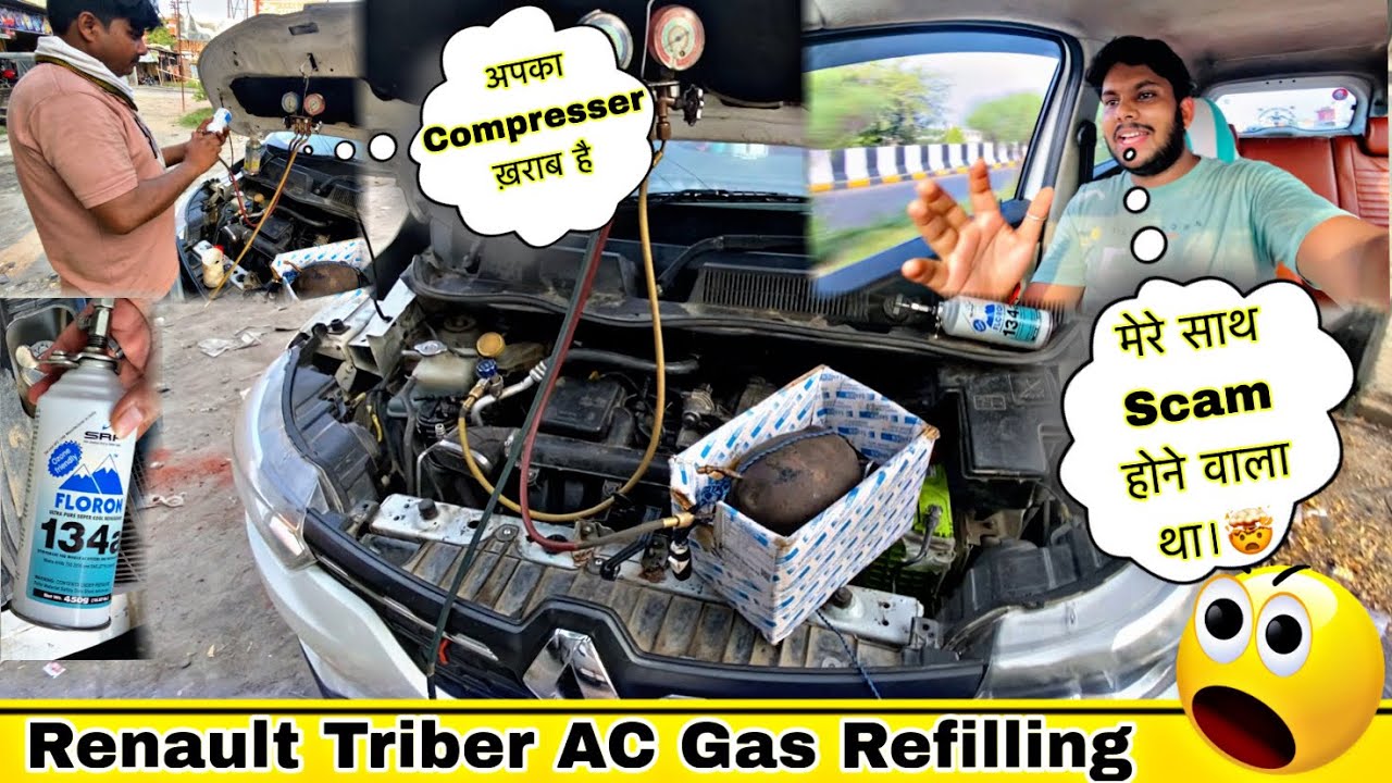 Renault Triber AC Gas Refilling 🤯 Triber में कितना गैस आता है 🔥 # ...