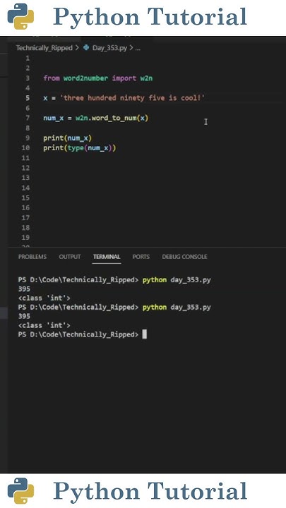 Convert Words Into Integers With Python | Python Tutorial - YouTube