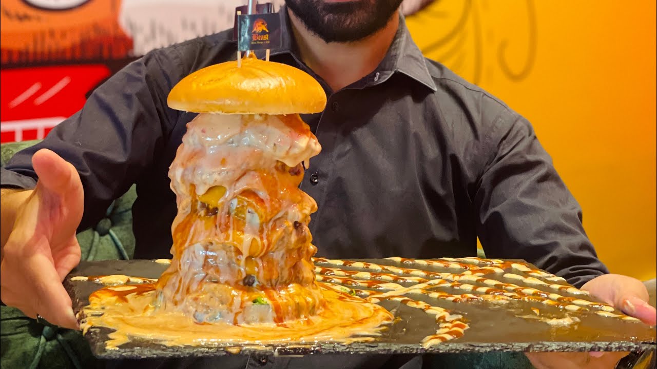 Godzilla beef burger - YouTube