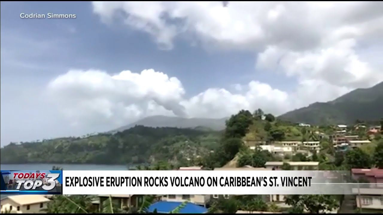 Eruption rocks volcano on St. Vincent in Caribbean - YouTube