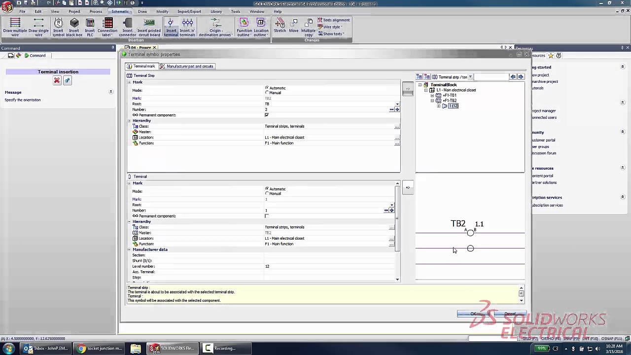 Creating a Terminal Block with Multiple Connections - YouTube