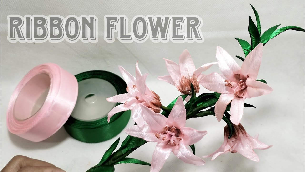How to make satin ribbon flower easy for beginners | bunga pita satin ...