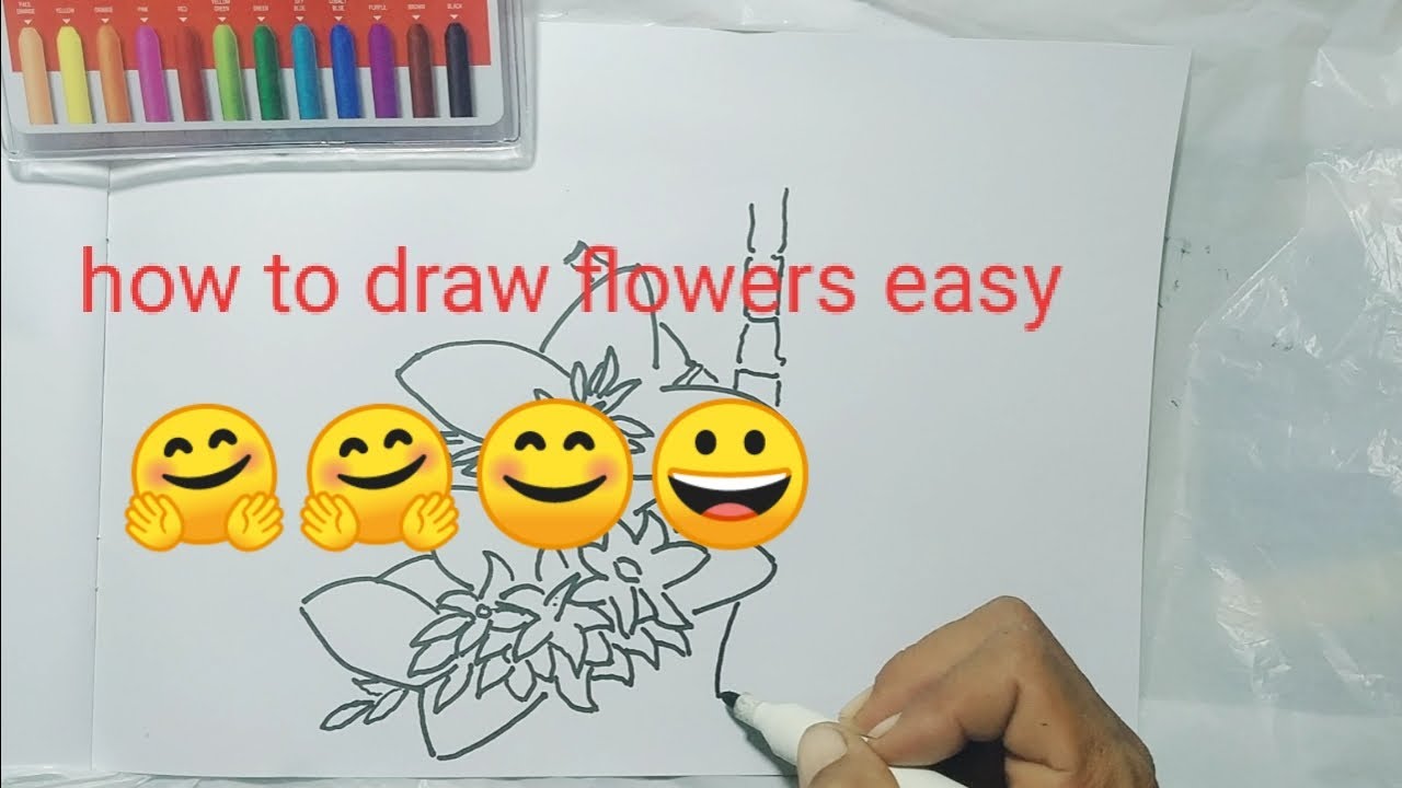 how to draw flowers easy🤗🤗😊😀sahabat poem_poem@didikvlog - YouTube