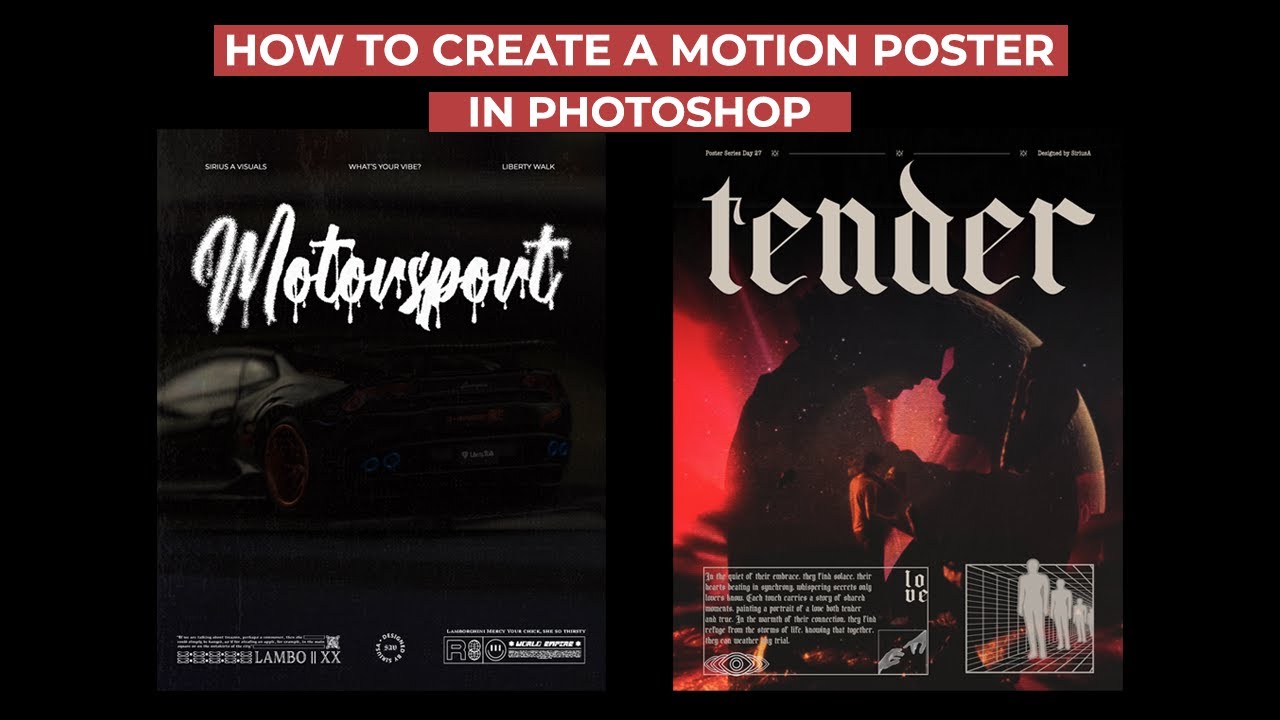 How to create a motion poster in Adobe Photoshop - YouTube