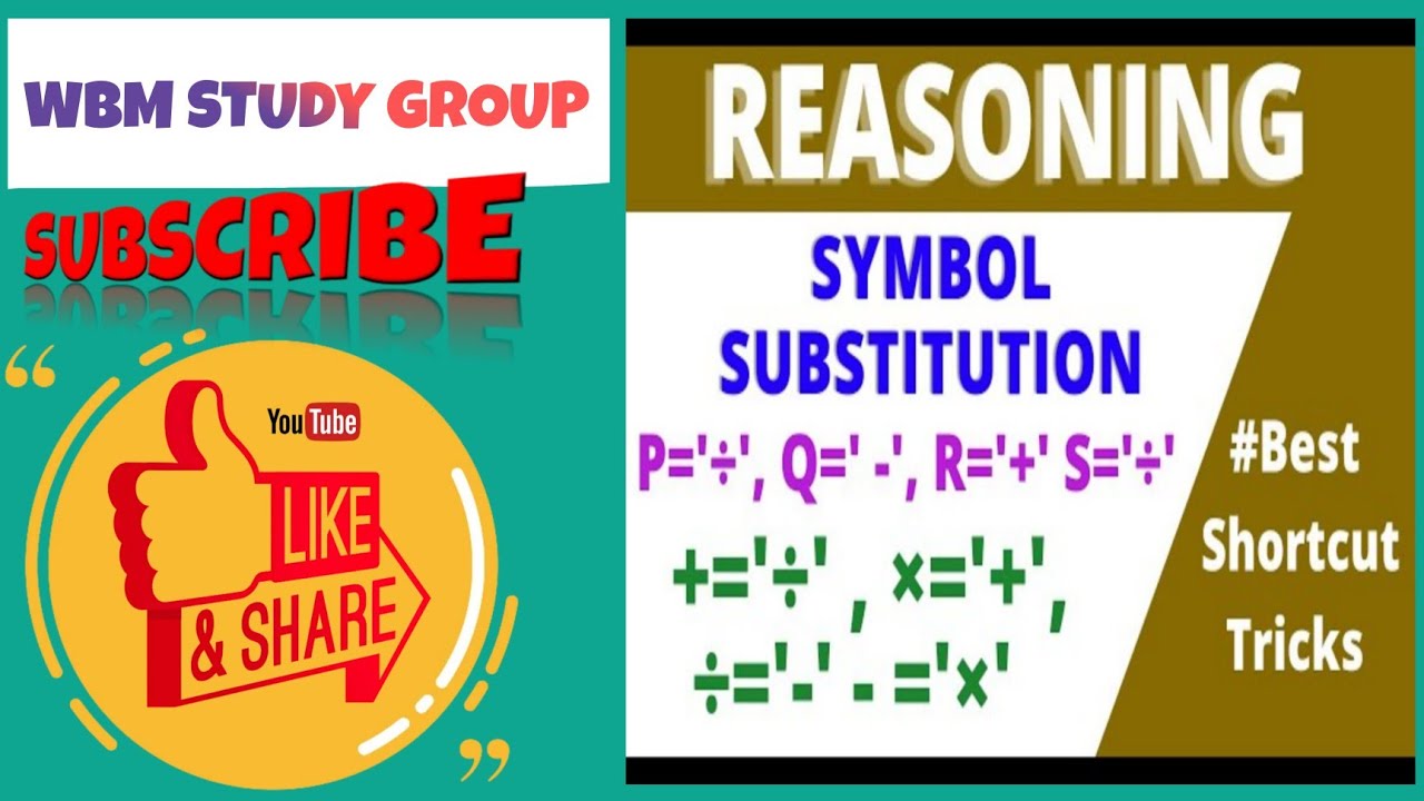 Symbol Substitution ( G.I) ll WBP, KP , FOOD SI , GROUP -D , SSC - YouTube