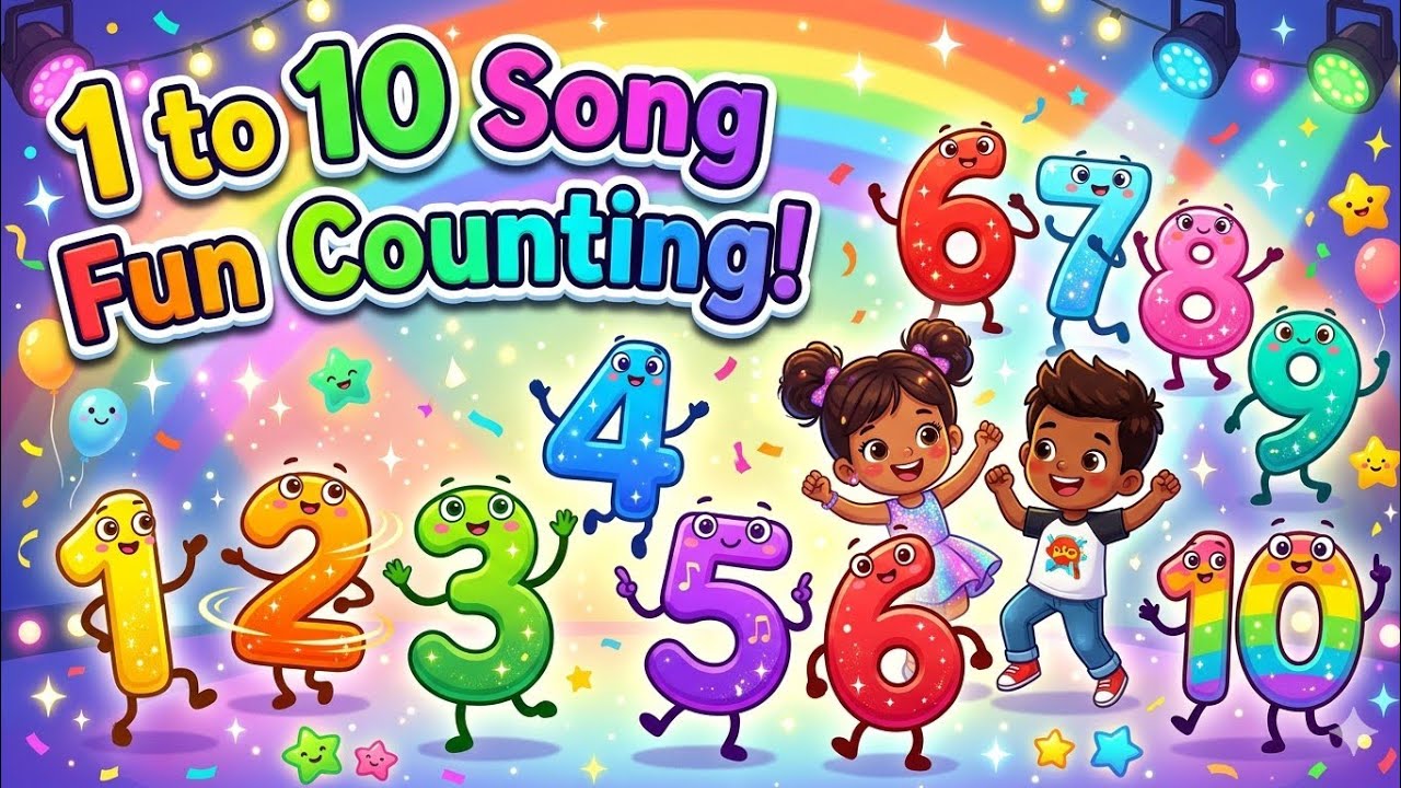 Learn Numbers 1 to 10 🎶 | Kids Counting Song with Fun Dance 💃 - YouTube