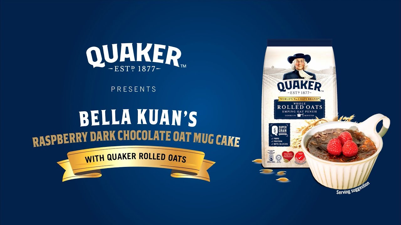 Quaker Raspberry Dark Chocolate Oat Mug Cake - YouTube