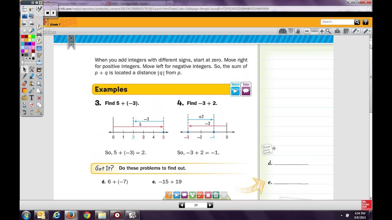 Lesson 2 Adding Integers Video - YouTube