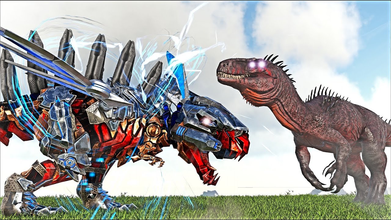 WINGED T-REX TEK BOSS VS FEROXUS HYBRID INDOMINUS REAPER (ARK SURVIVAL ...