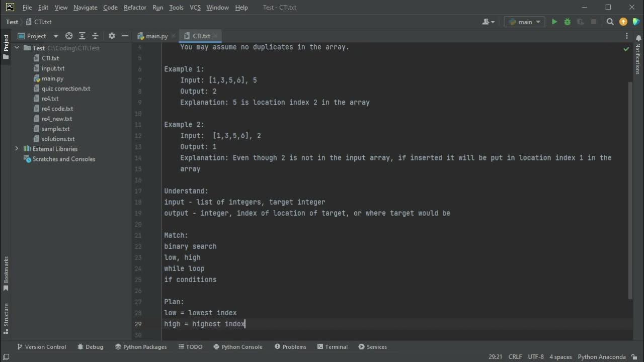 Cti 301 33 Sorted Insert Position Youtube