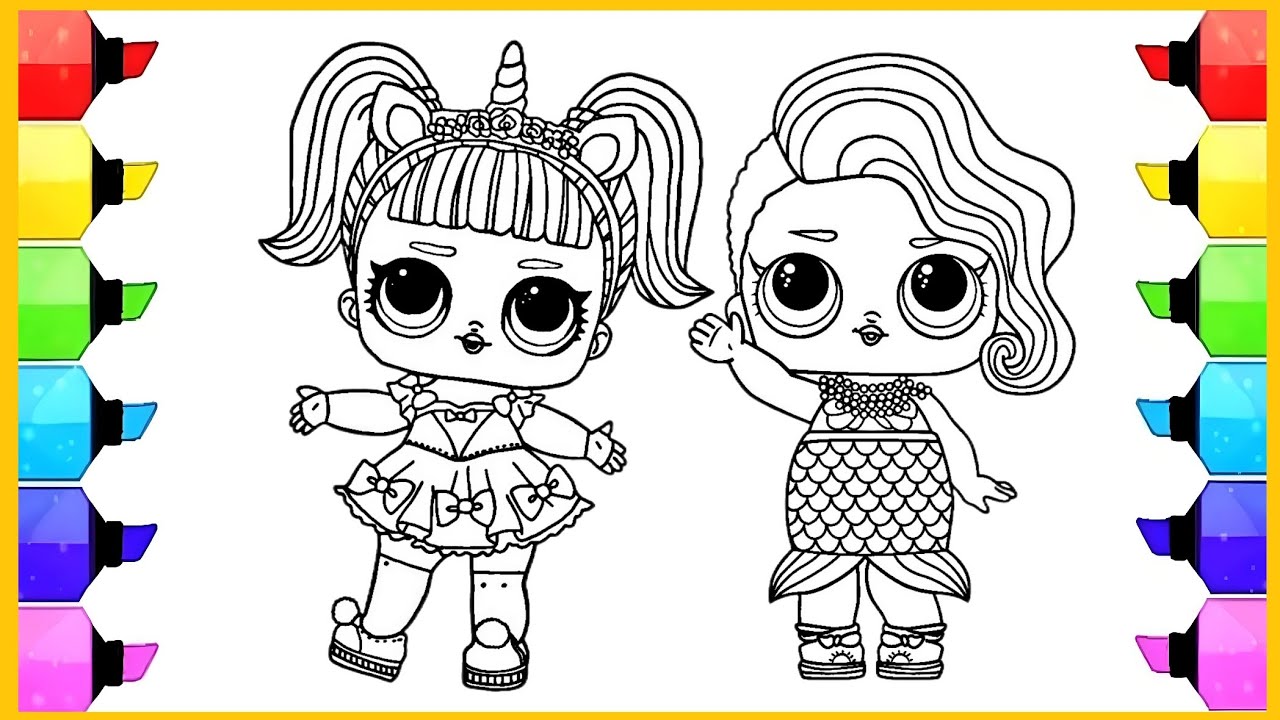 LOL Doll Drawing with Colour | How to Draw Lol Doll Step by Step Easy ...