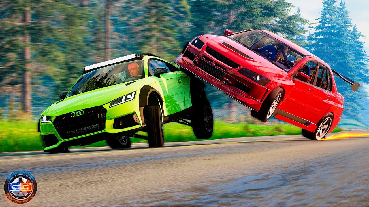 Side Collisions of Cars #20 - BeamNG drive CRAZY DRIVERS - YouTube