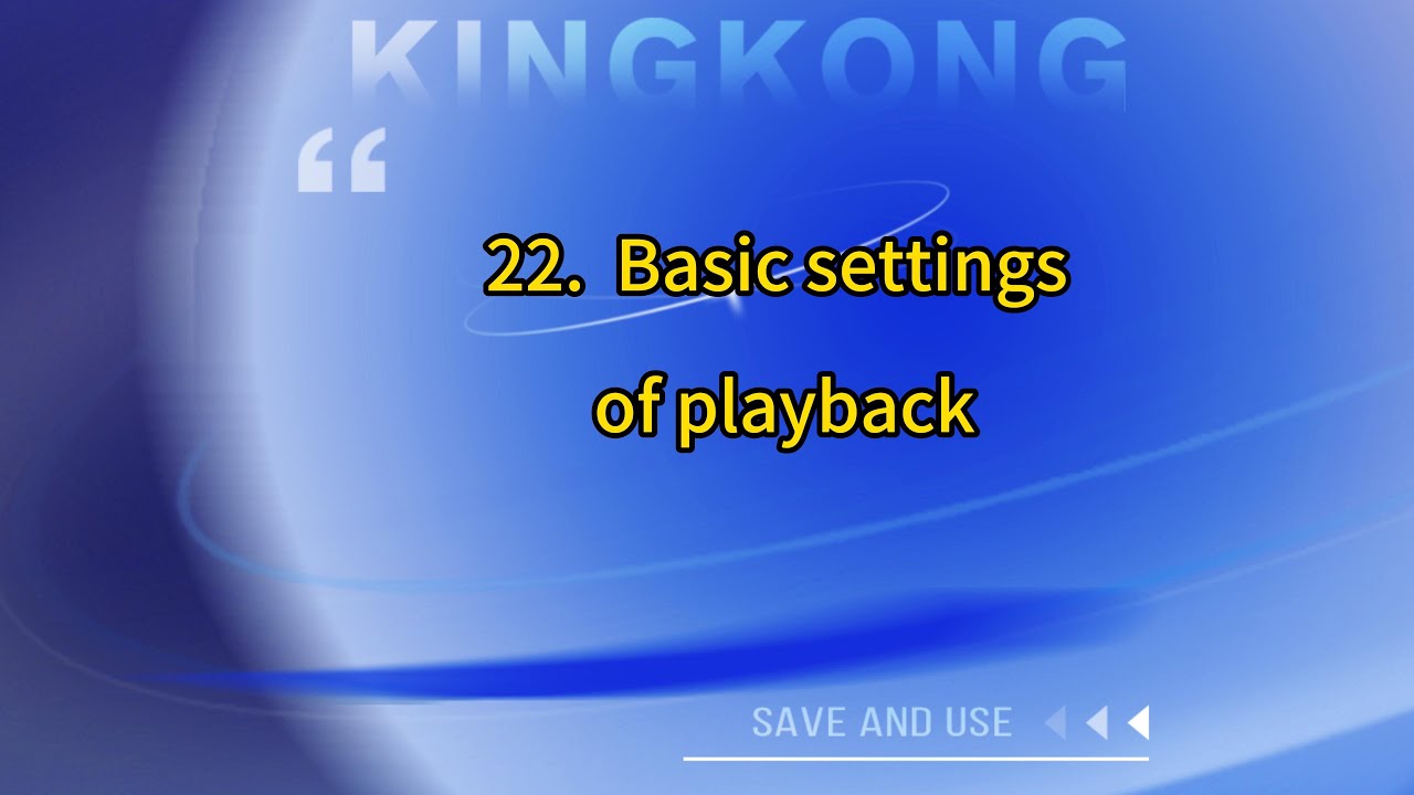 Chapter 22: Basic settings of playback - YouTube