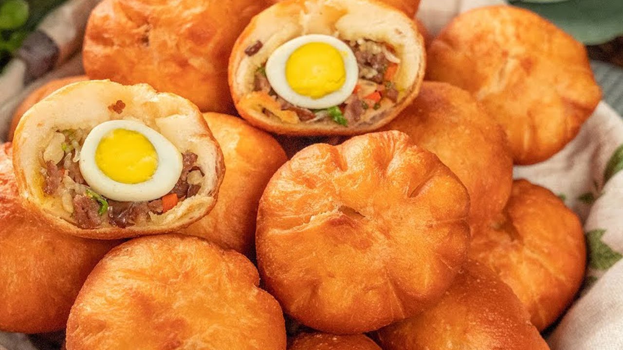 Fried dumplings with quail eggs - ground meat - YouTube