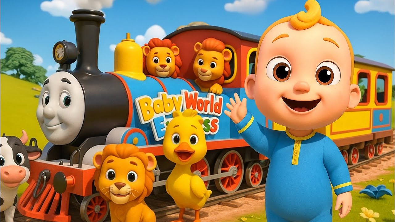 Animal Train Song 🚂 | Learn Animal Sounds with Baby | Baby World Rhymes ...