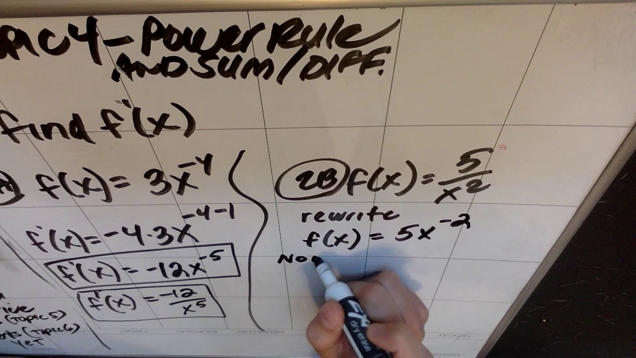 VIEW: Calc Topic 4 Part 1 E1 E2 E3 The Power Rule - YouTube