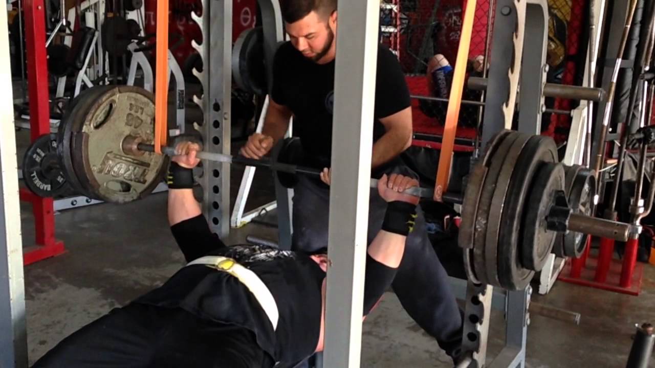 455 Pound Reverse Band Bench - 1 Rep PR - YouTube